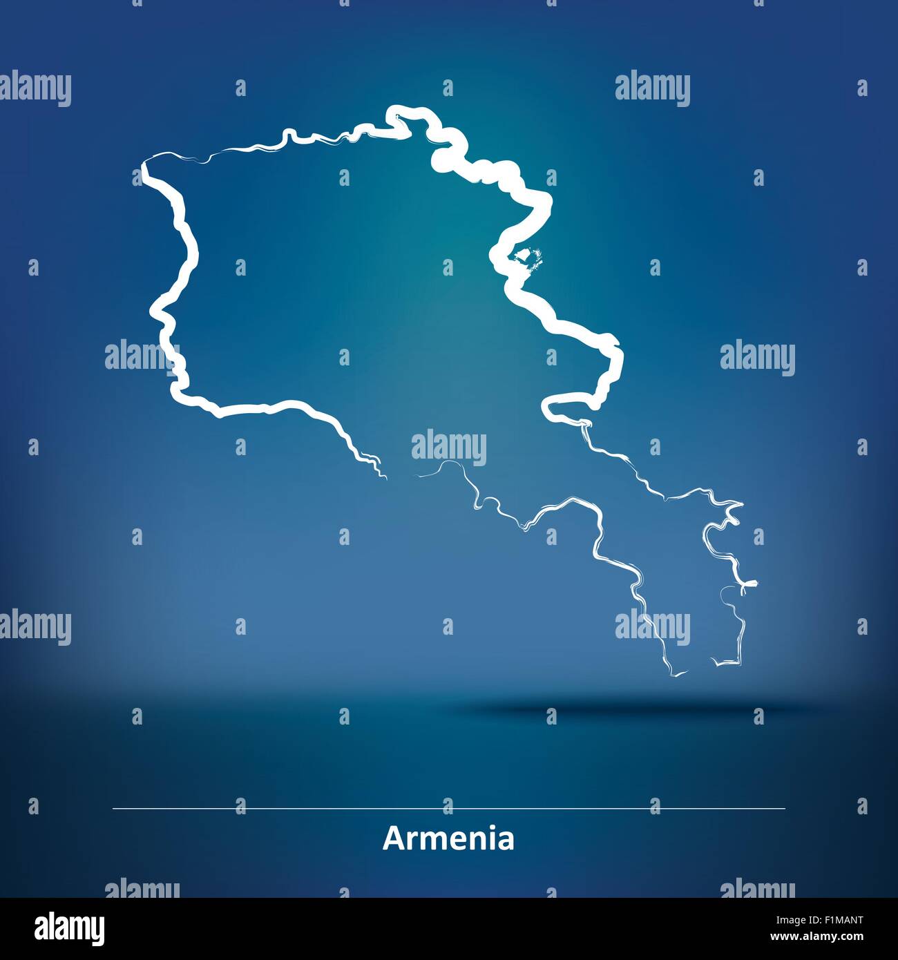 Doodle Map of Armenia - vector illustration Stock Vector Image & Art ...