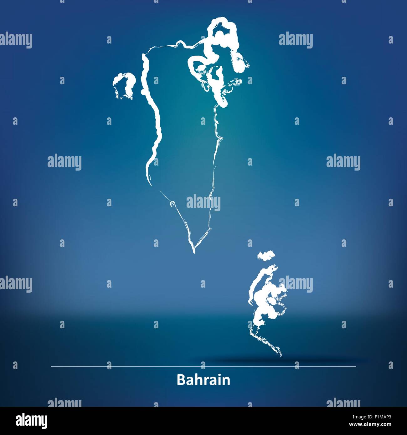 Doodle Map of Bahrain - vector illustration Stock Vector Image & Art ...