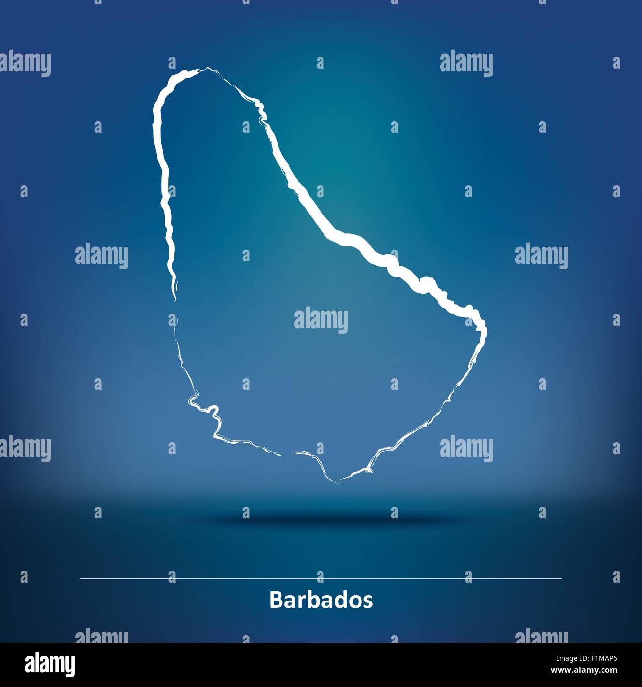 Barbados outline silhouette map illustration hi-res stock photography ...