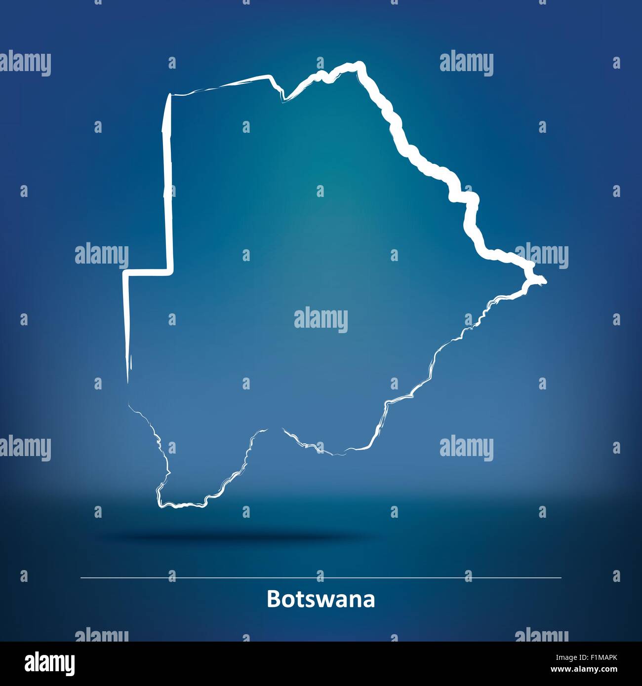 Doodle Map of Botswana - vector illustration Stock Vector Image & Art ...