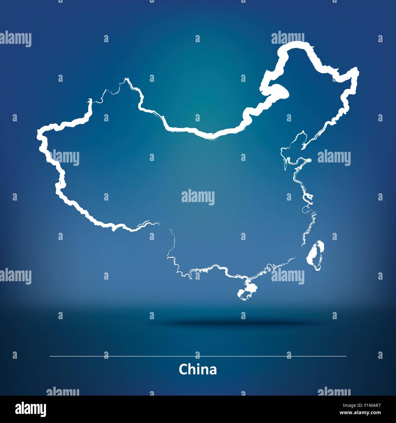 Doodle Map of China - vector illustration Stock Vector Image & Art - Alamy
