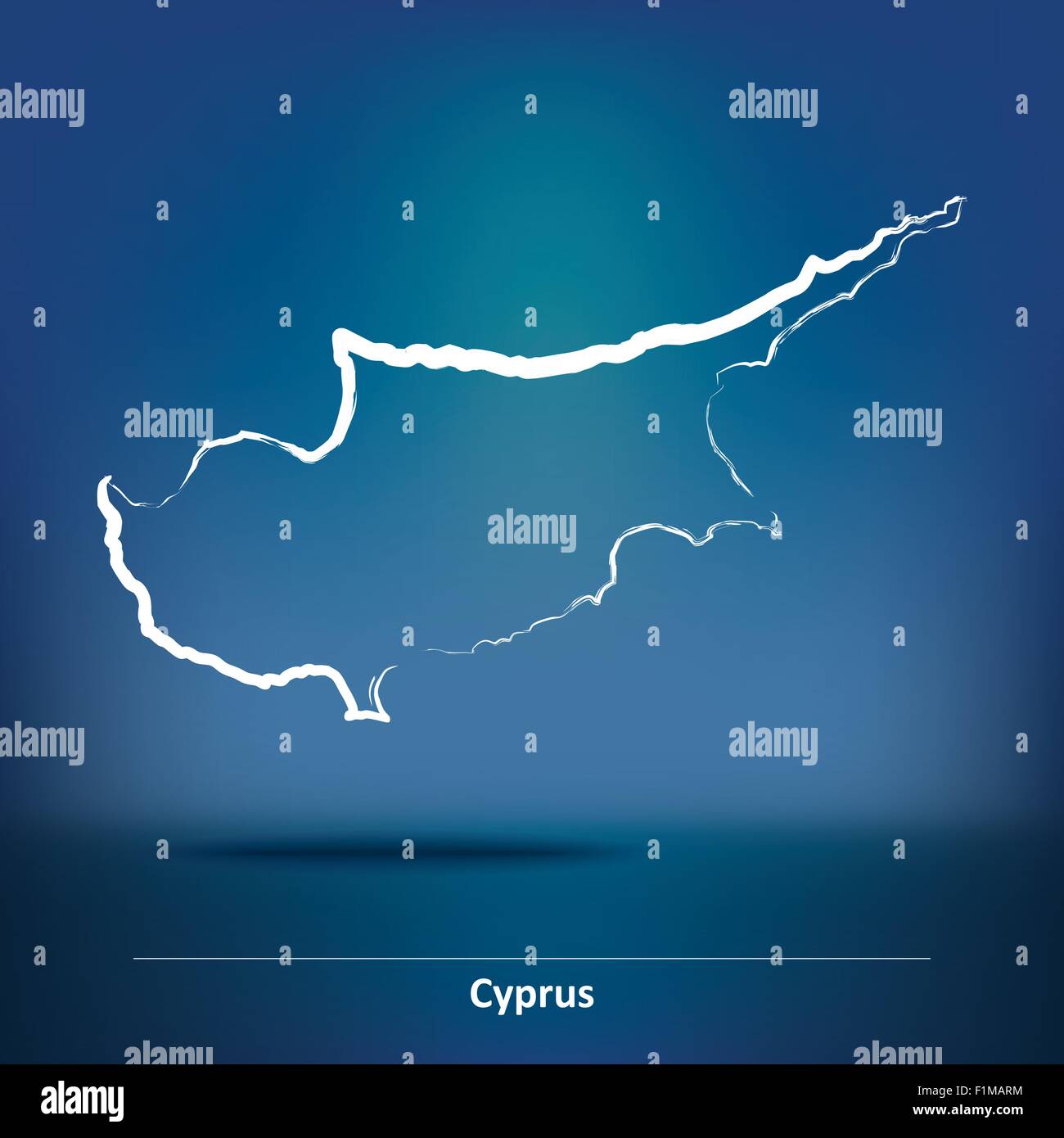 Cyprus white map Stock Vector Images - Alamy