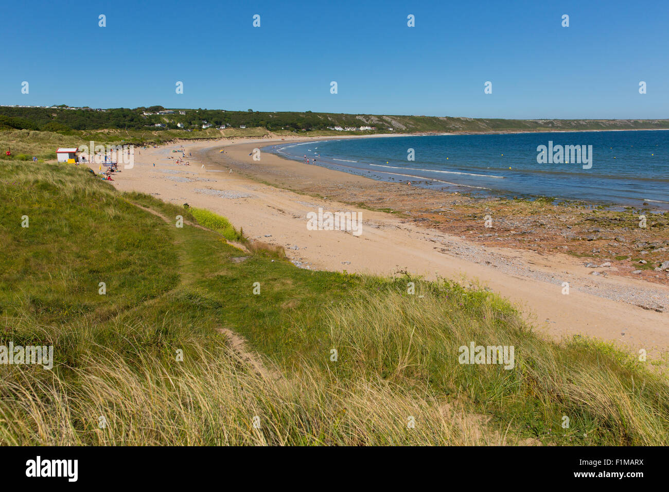 Port Eynon Bay The Gower Peninsula Wales uk popular tourist destination ...