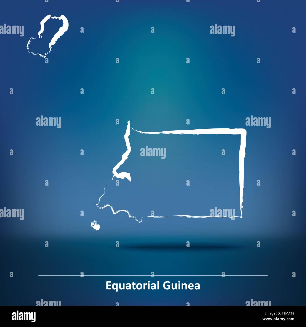 Equatorial guinea outline silhouette map hi-res stock photography and ...