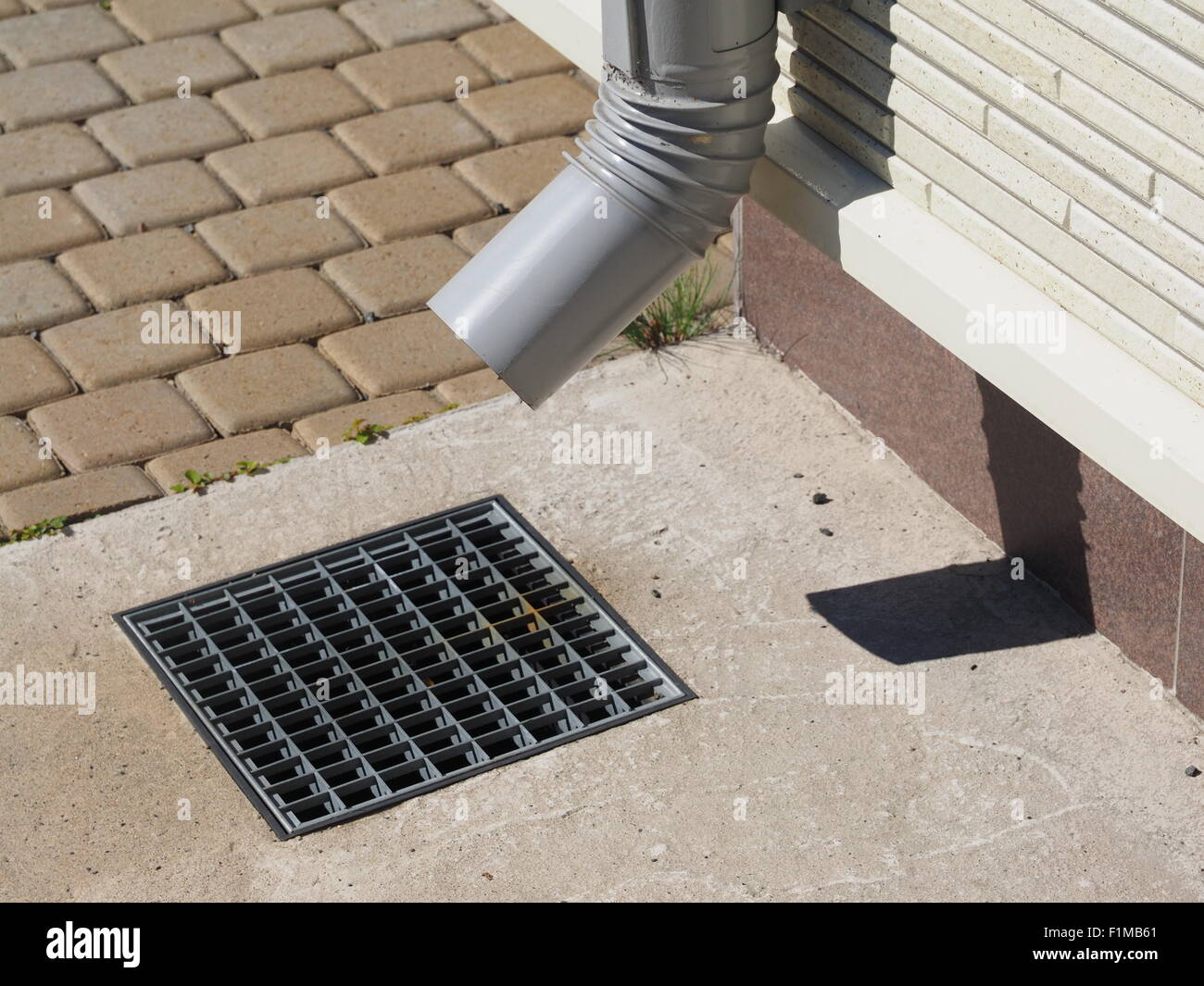 rainwater pipe in the house Stock Photo - Alamy