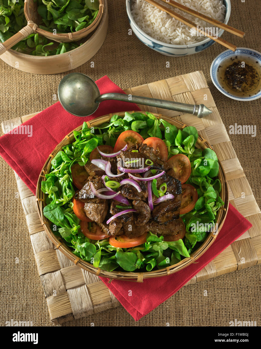 Bo luc lac. Shaking beef. Vietnamese food Stock Photo - Alamy