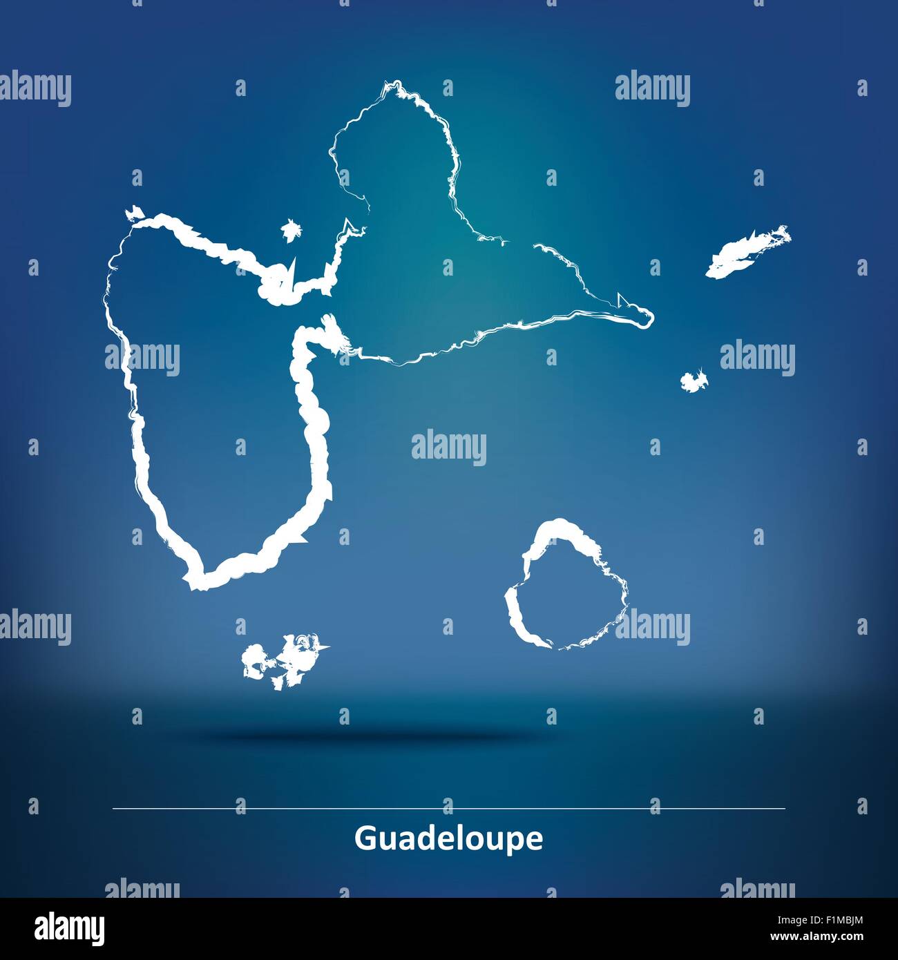 Doodle Map of Guadeloupe - vector illustration Stock Vector Image & Art ...