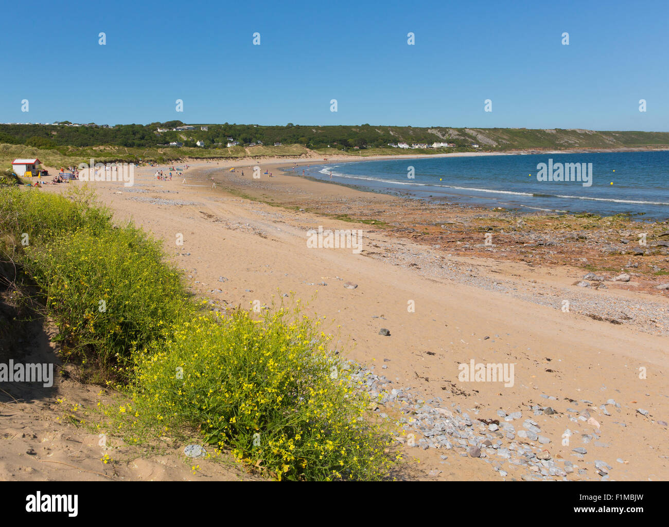 Port Eynon Bay beach The Gower Peninsula South Wales uk near Oxwich and ...