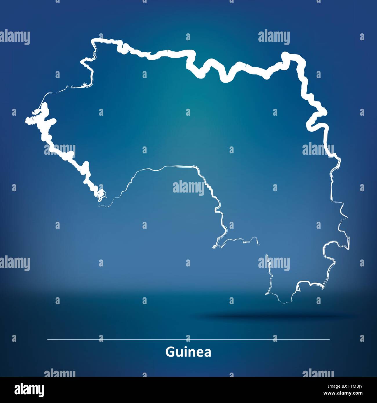 Doodle Map of Guinea - vector illustration Stock Vector Image & Art - Alamy