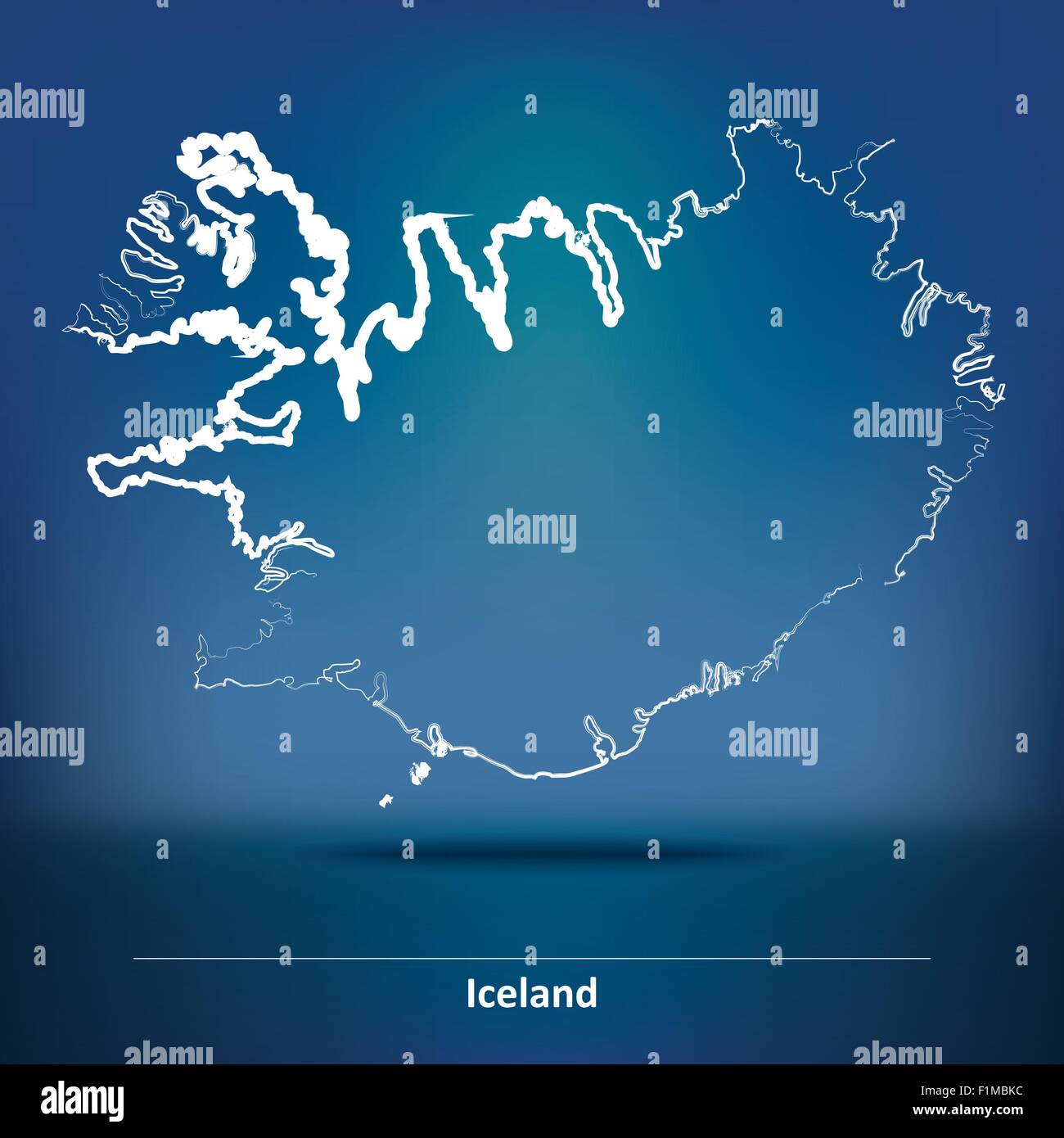 Doodle Map of Iceland - vector illustration Stock Vector Image & Art ...