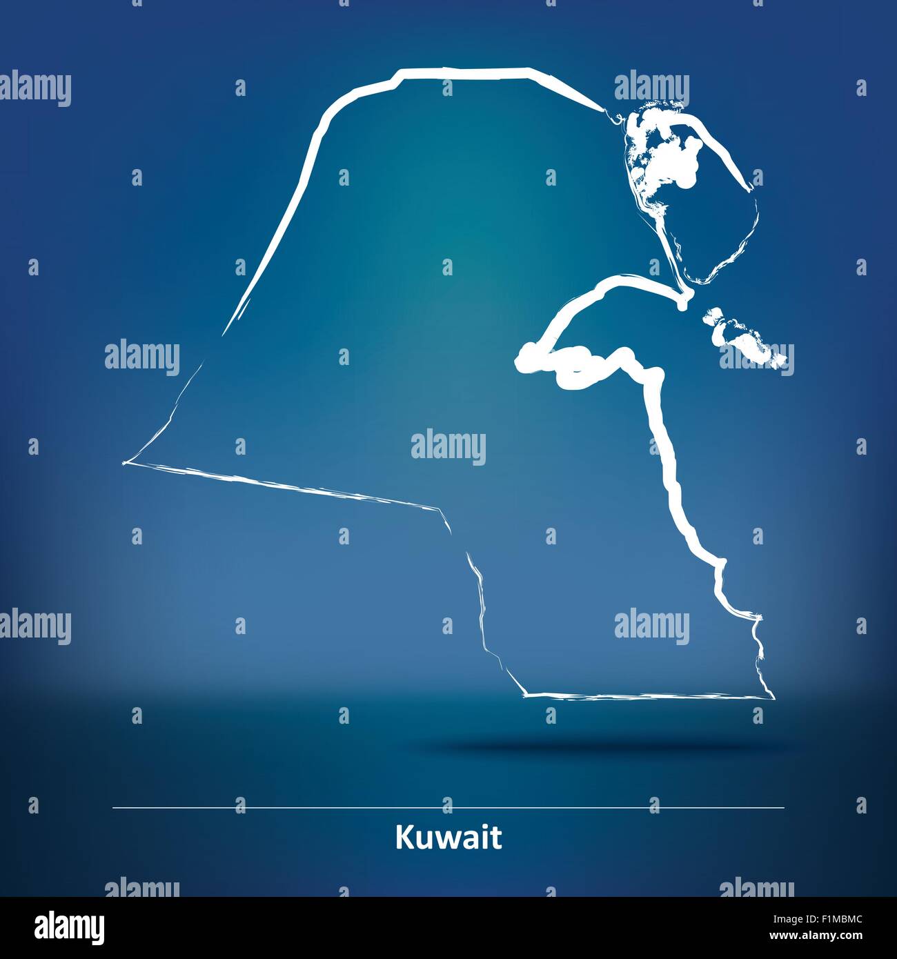 Doodle Map of Kuwait - vector illustration Stock Vector Image & Art - Alamy