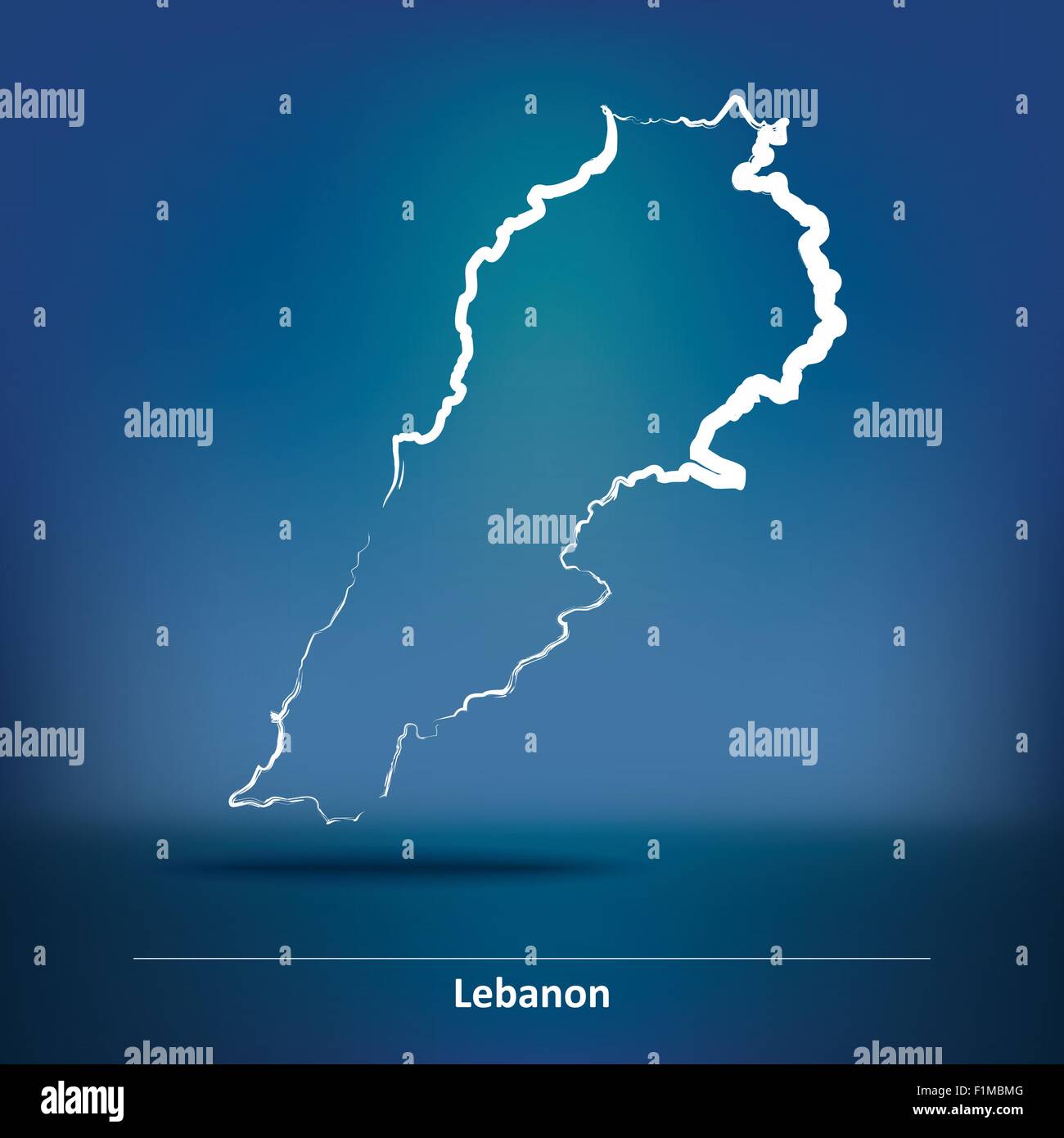 Doodle Map of Lebanon - vector illustration Stock Vector Image & Art ...