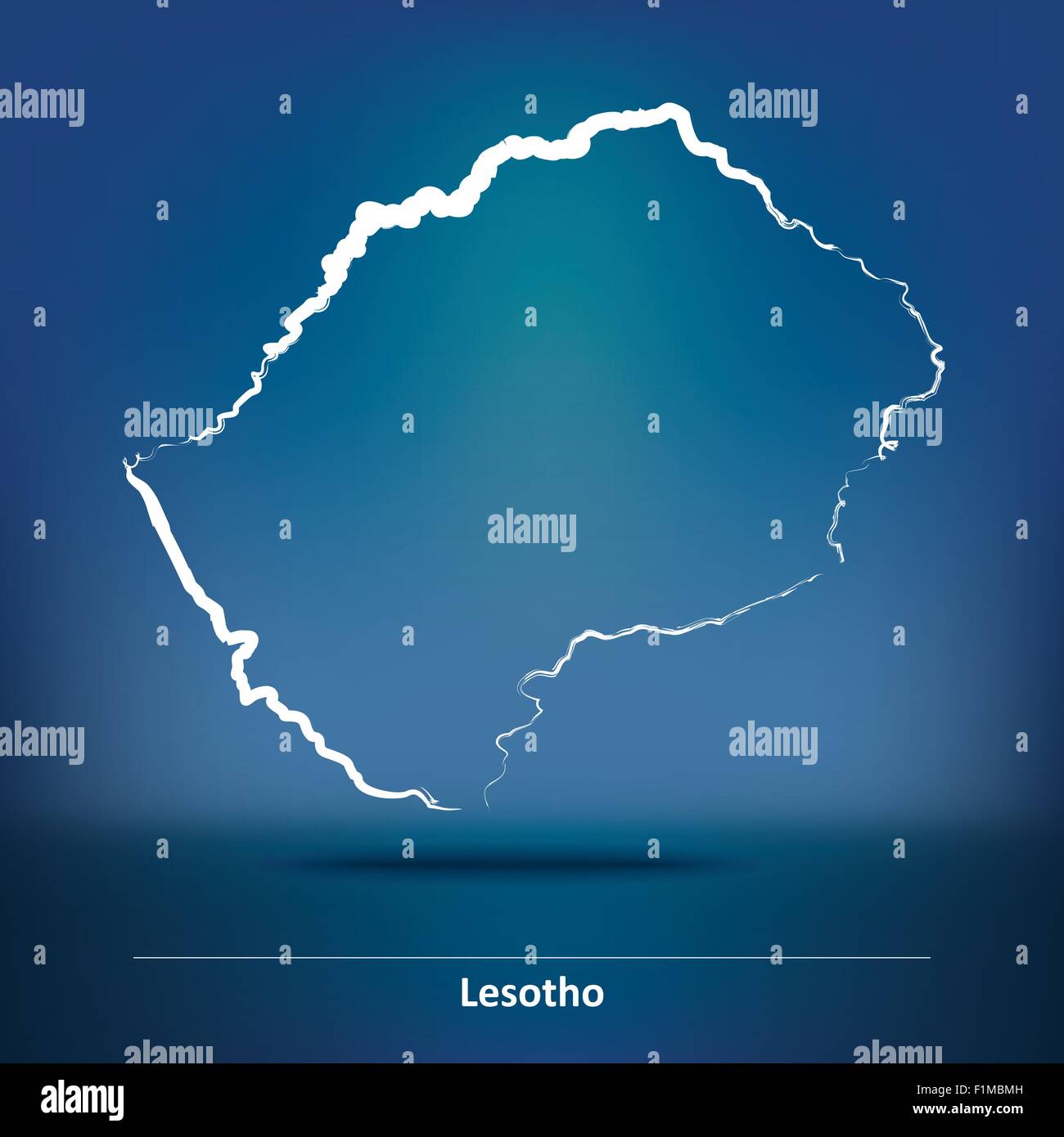 Doodle Map of Lesotho - vector illustration Stock Vector Image & Art ...
