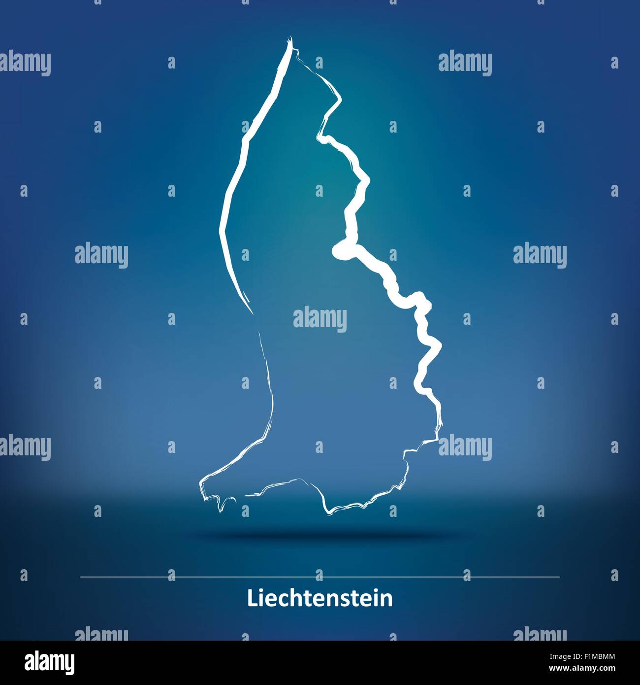 Doodle Map of Liechtenstein - vector illustration Stock Vector Image ...
