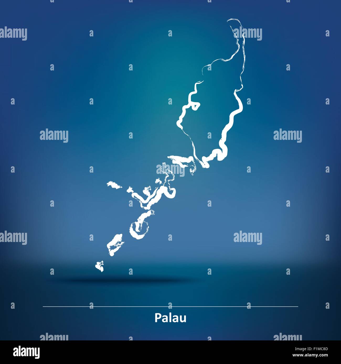 Doodle Map of Palau - vector illustration Stock Vector Image & Art - Alamy