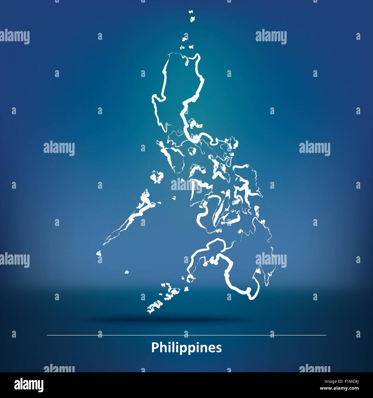Doodle Map of Philippines - vector illustration Stock Vector Image ...