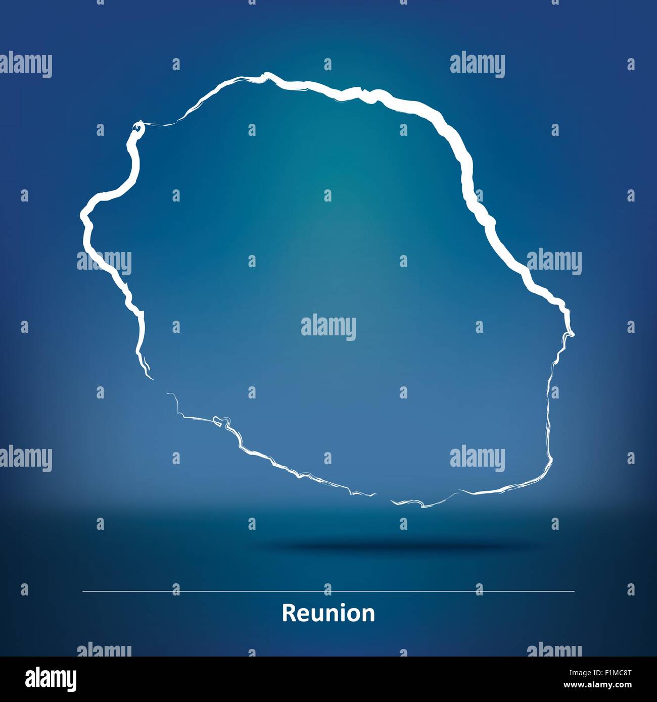 Doodle Map of Reunion - vector illustration Stock Vector Image & Art ...