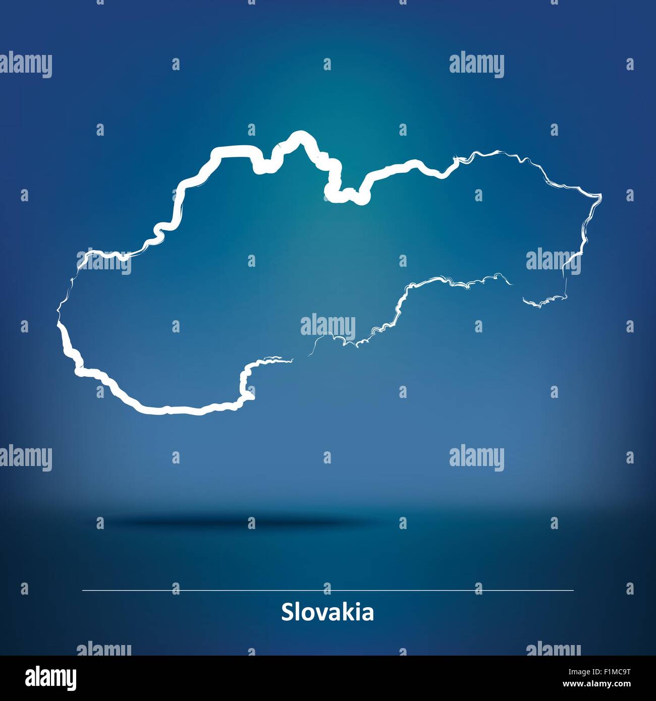 Doodle Map of Slovakia - vector illustration Stock Vector Image & Art ...