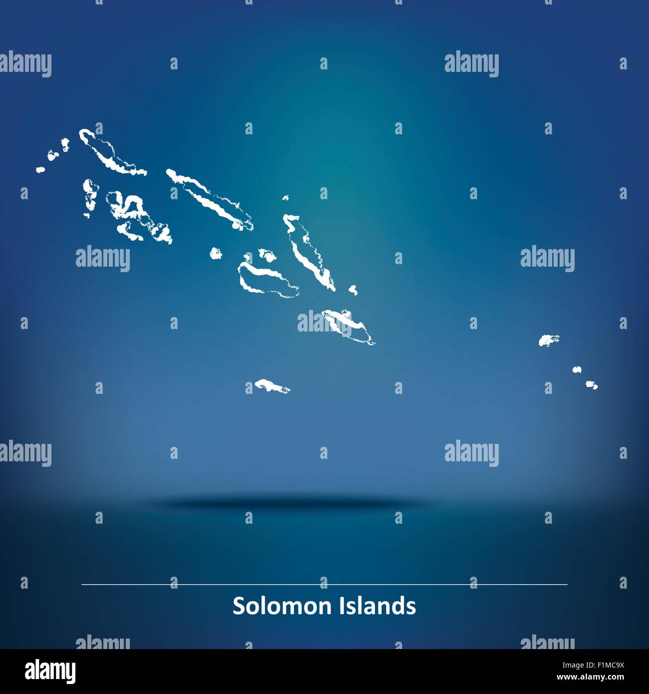 Doodle Map of Solomon Islands - vector illustration Stock Vector Image ...