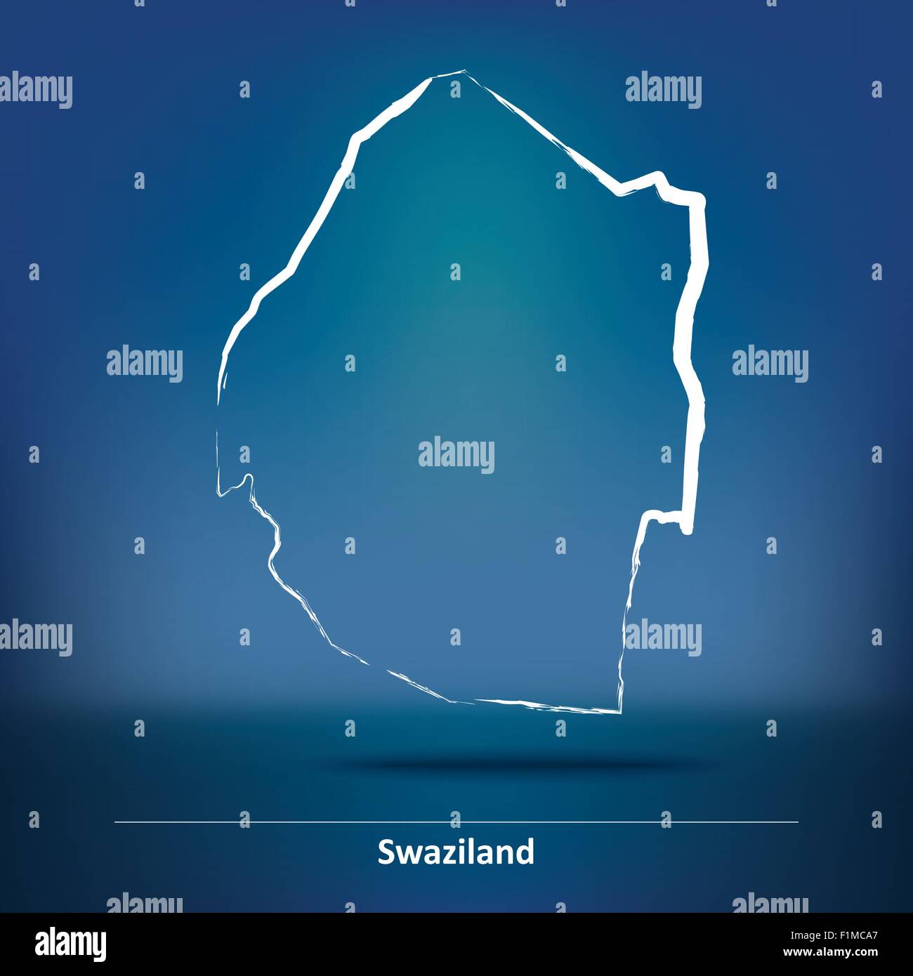 Doodle Map of Swaziland - vector illustration Stock Vector Image & Art ...