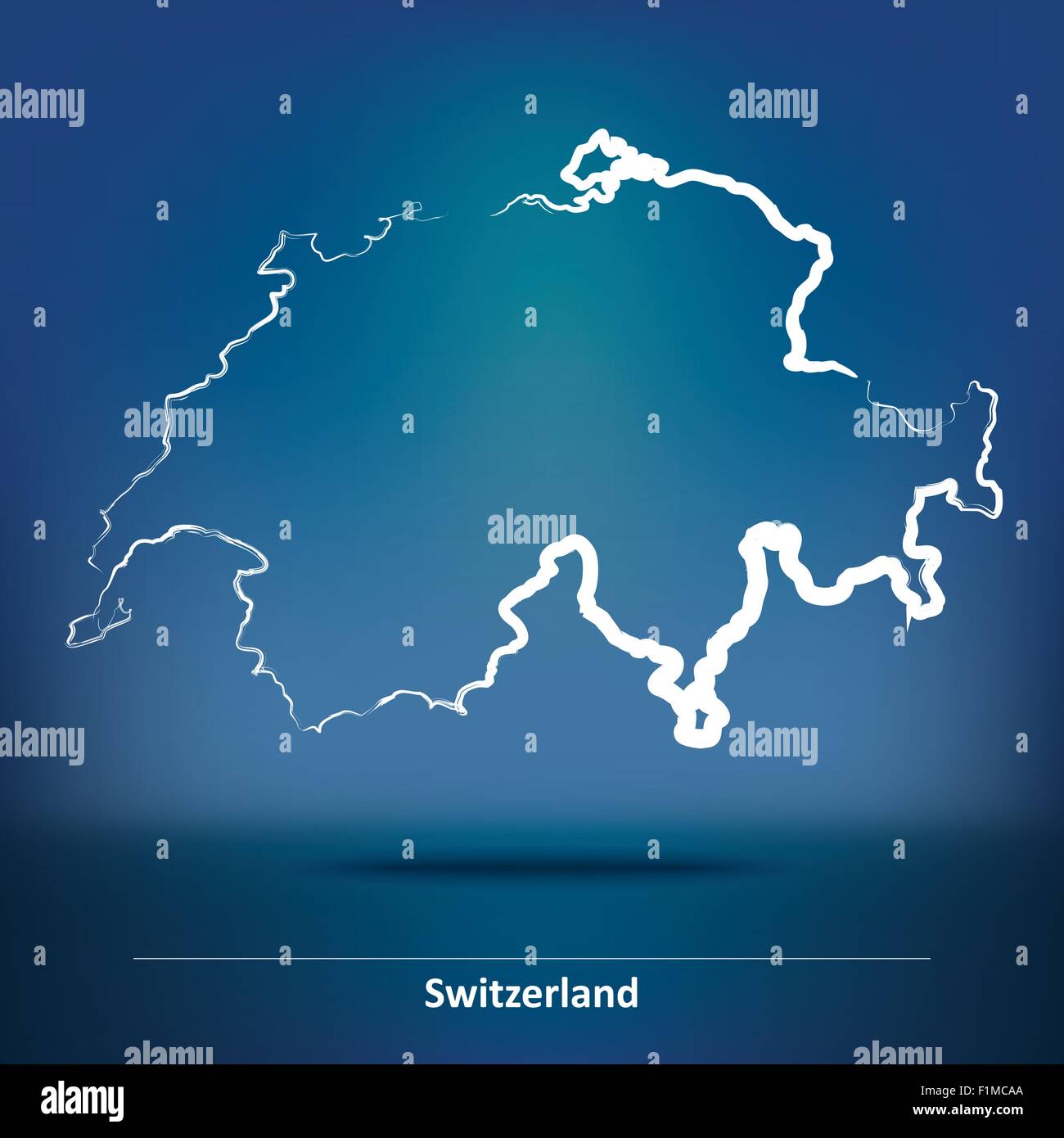 Doodle Map of Switzerland - vector illustration Stock Vector Image ...