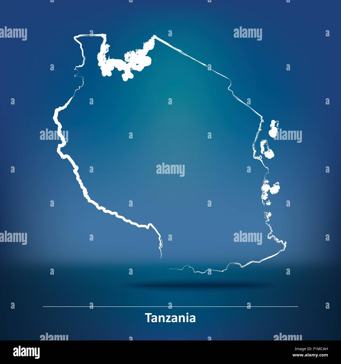 Doodle Map of Tanzania - vector illustration Stock Vector Image & Art ...