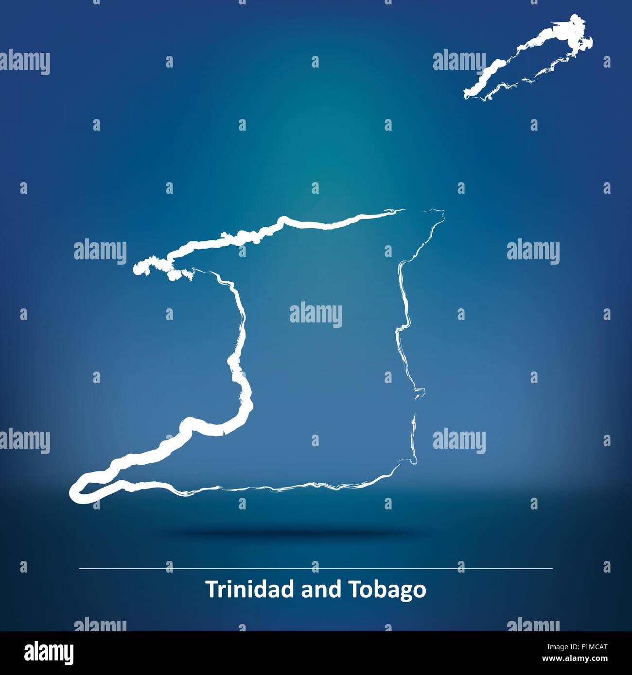 Trinidad and tobago map vector vectors hi-res stock photography and ...