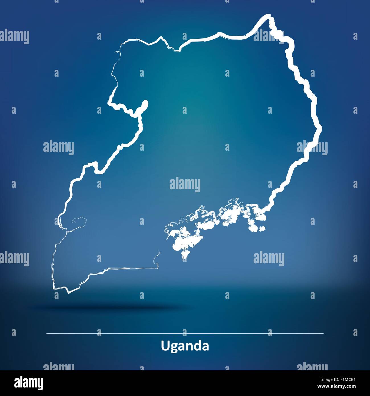 Doodle Map of Uganda - vector illustration Stock Vector Image & Art - Alamy