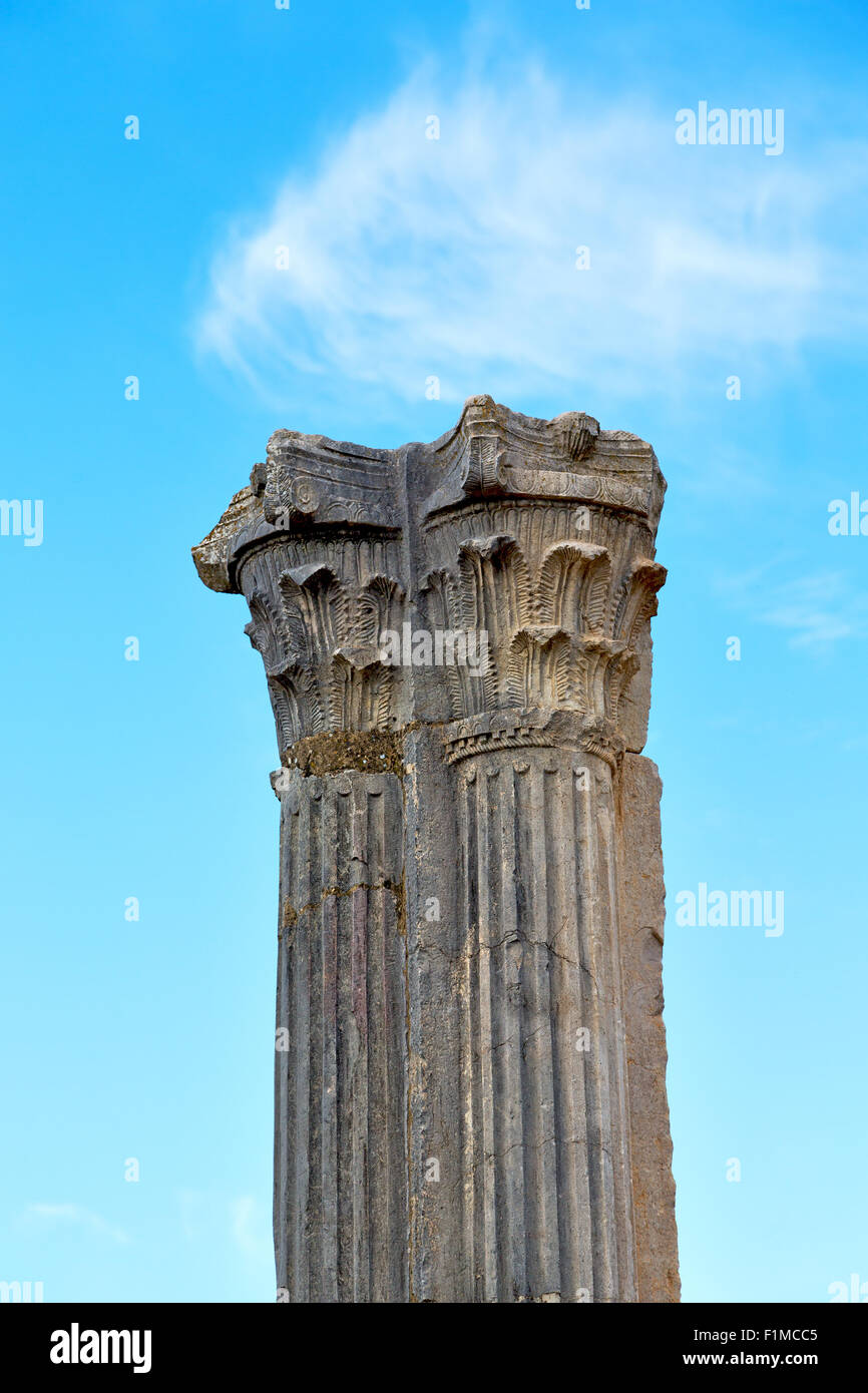 old column in the africa sky history and nature Stock Photo - Alamy