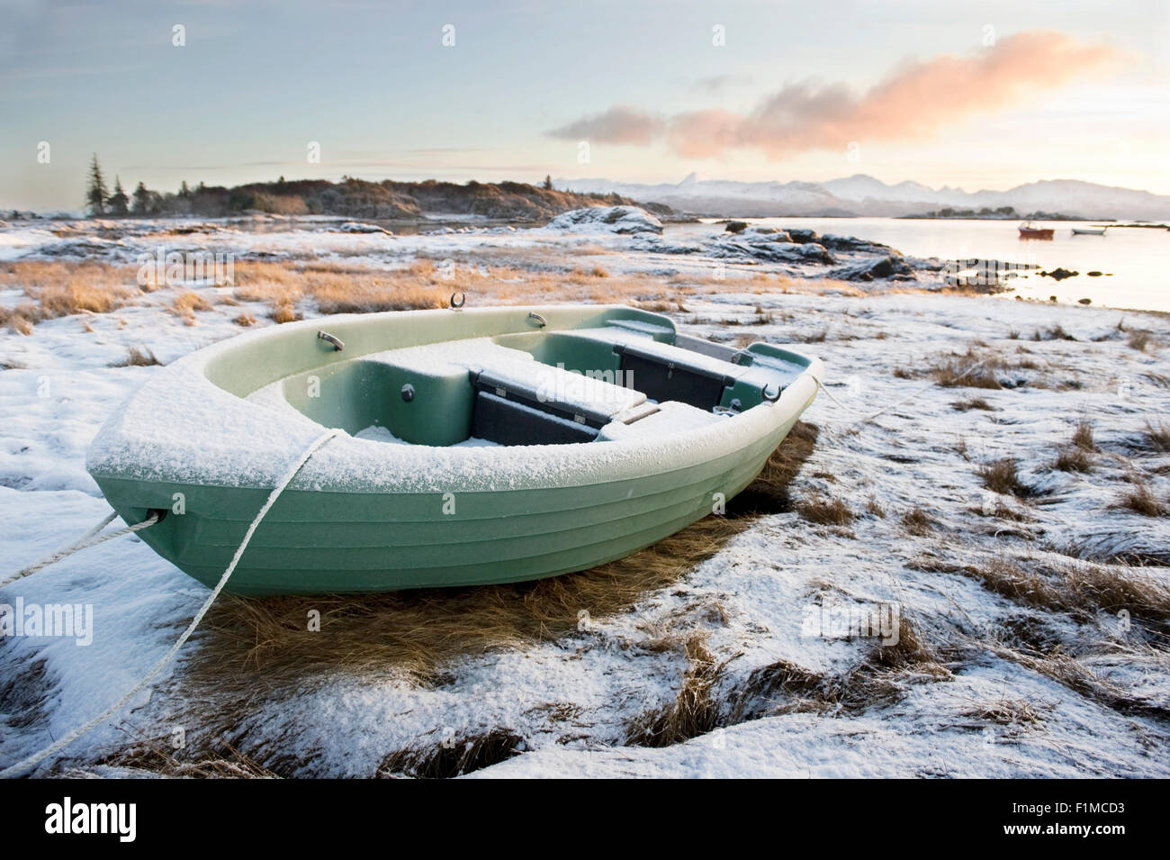 Winter Boat Scene Stock Photo - Alamy