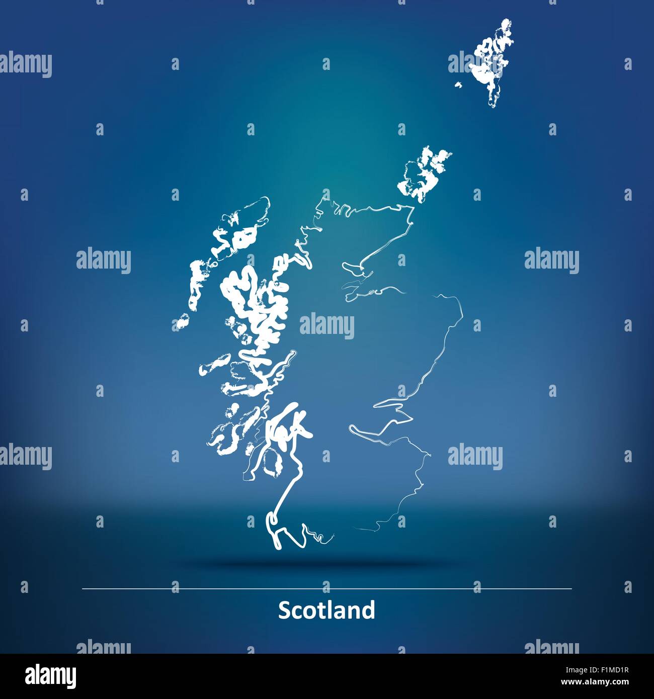 Doodle Map of Scotland - vector illustration Stock Vector Image & Art ...
