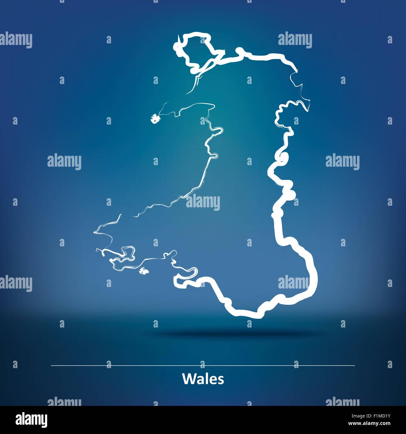 Doodle Map of Wales - vector illustration Stock Vector Image & Art - Alamy