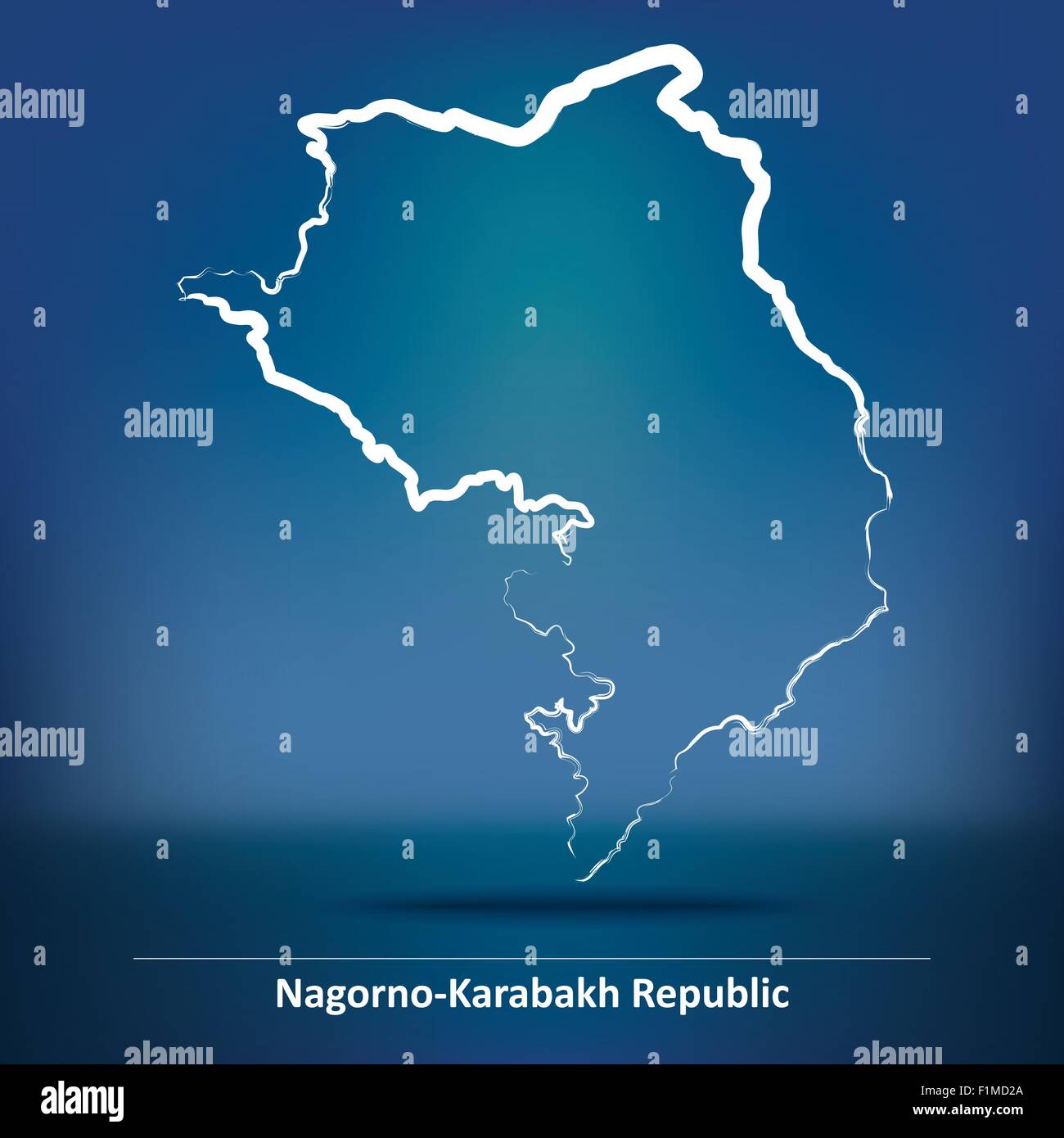Doodle Map of Nagorno-Karabakh Republic - vector illustration Stock ...
