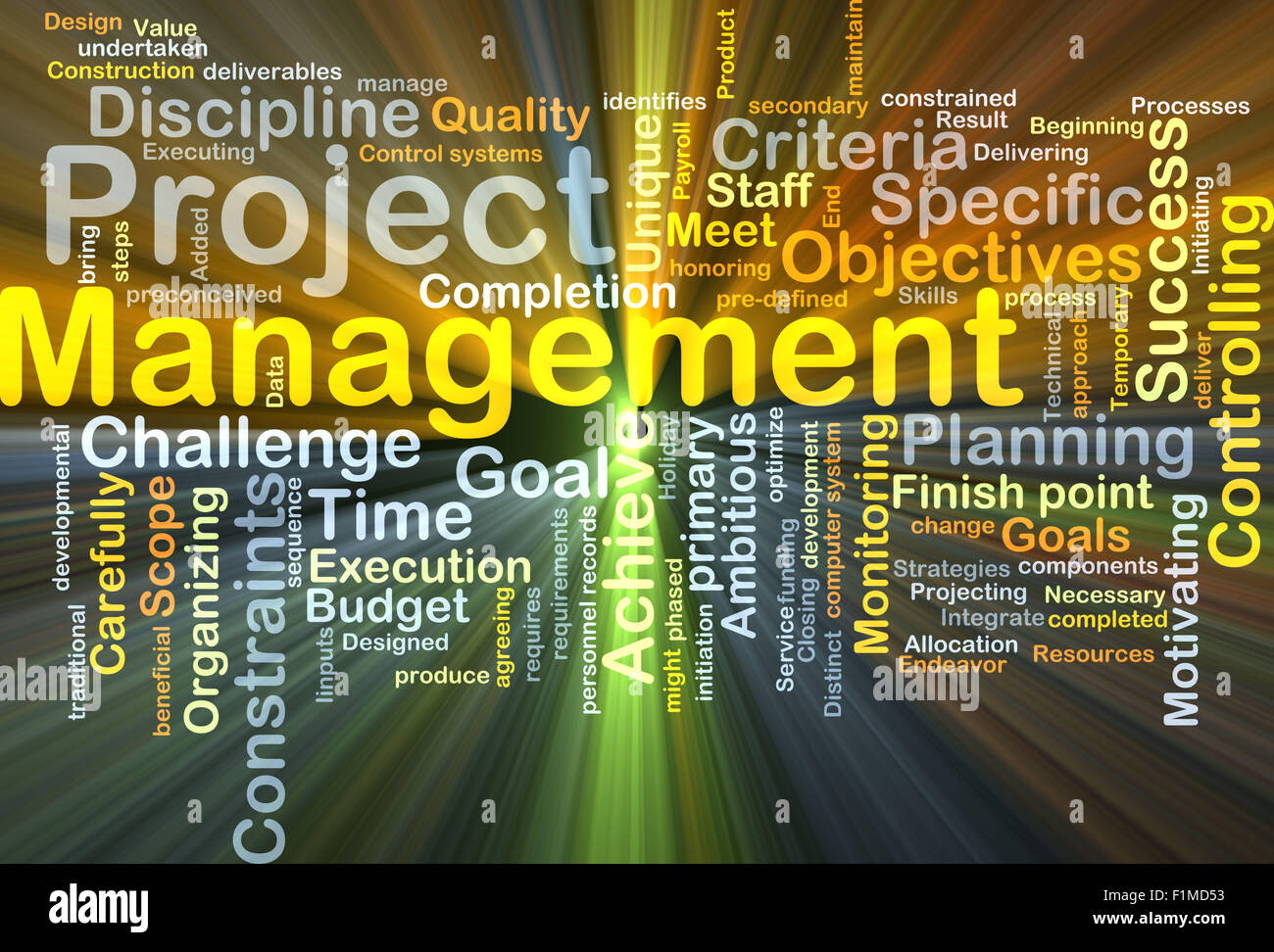 Background concept wordcloud illustration of project management glowing ...