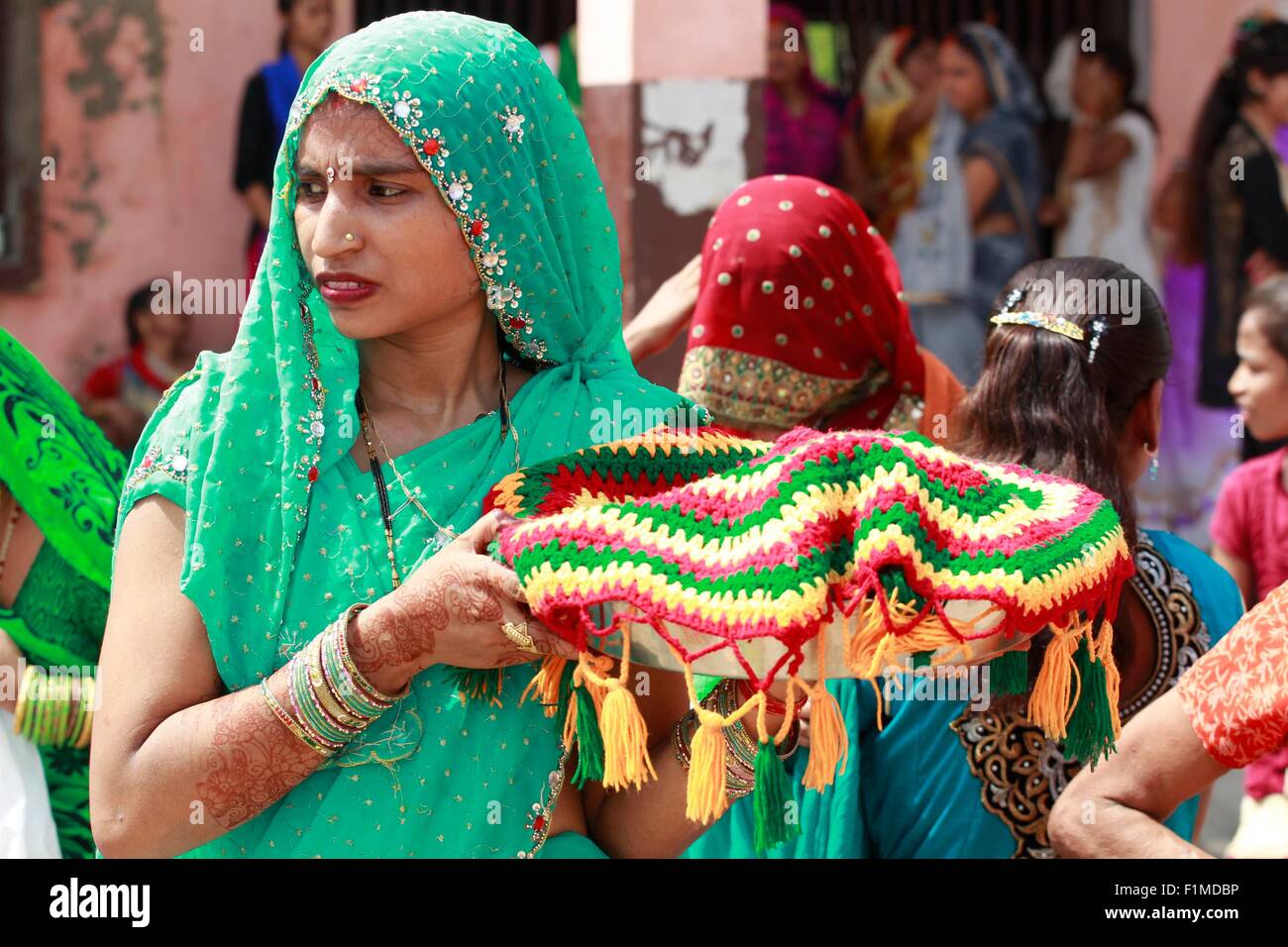 Allahabad, India. 04th Sep, 2015. Hindu woman devotee performs rituals ...