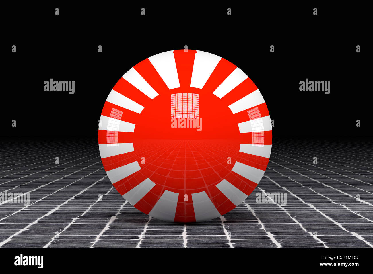 3d rendering of an old Imperial japanese flag on a sphere Stock Photo ...