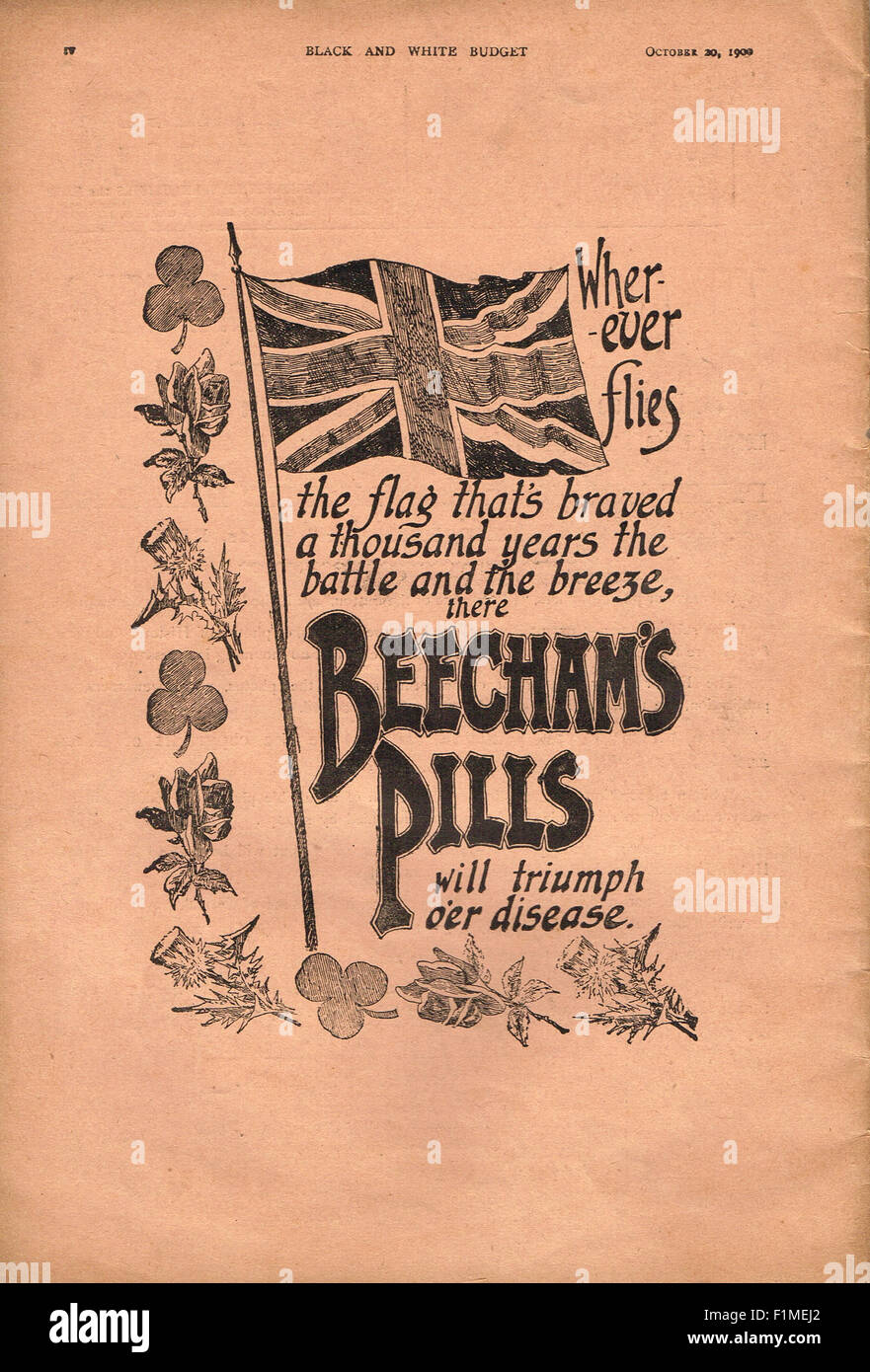 Patriotic Beecham's Pills Advert 1900 Stock Photo - Alamy