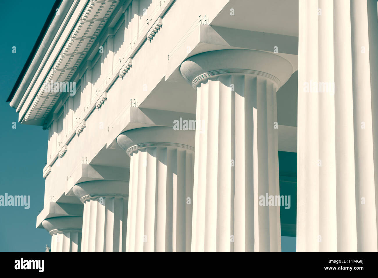 Vintage Columns Architecture Of Ancient Greek Temple Stock Photo - Alamy