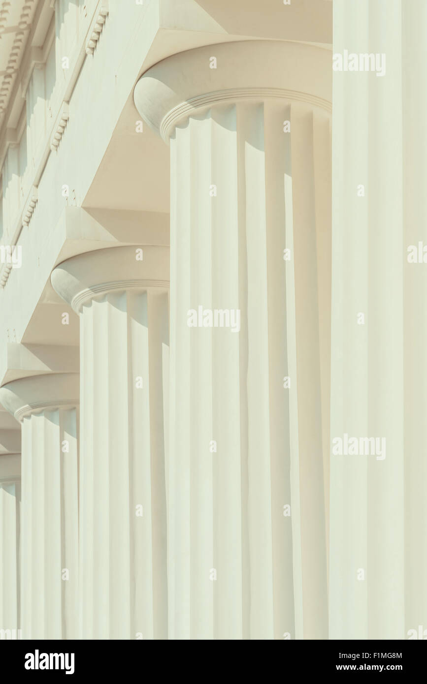 Vintage Columns Architecture Of Ancient Greek Temple Stock Photo - Alamy