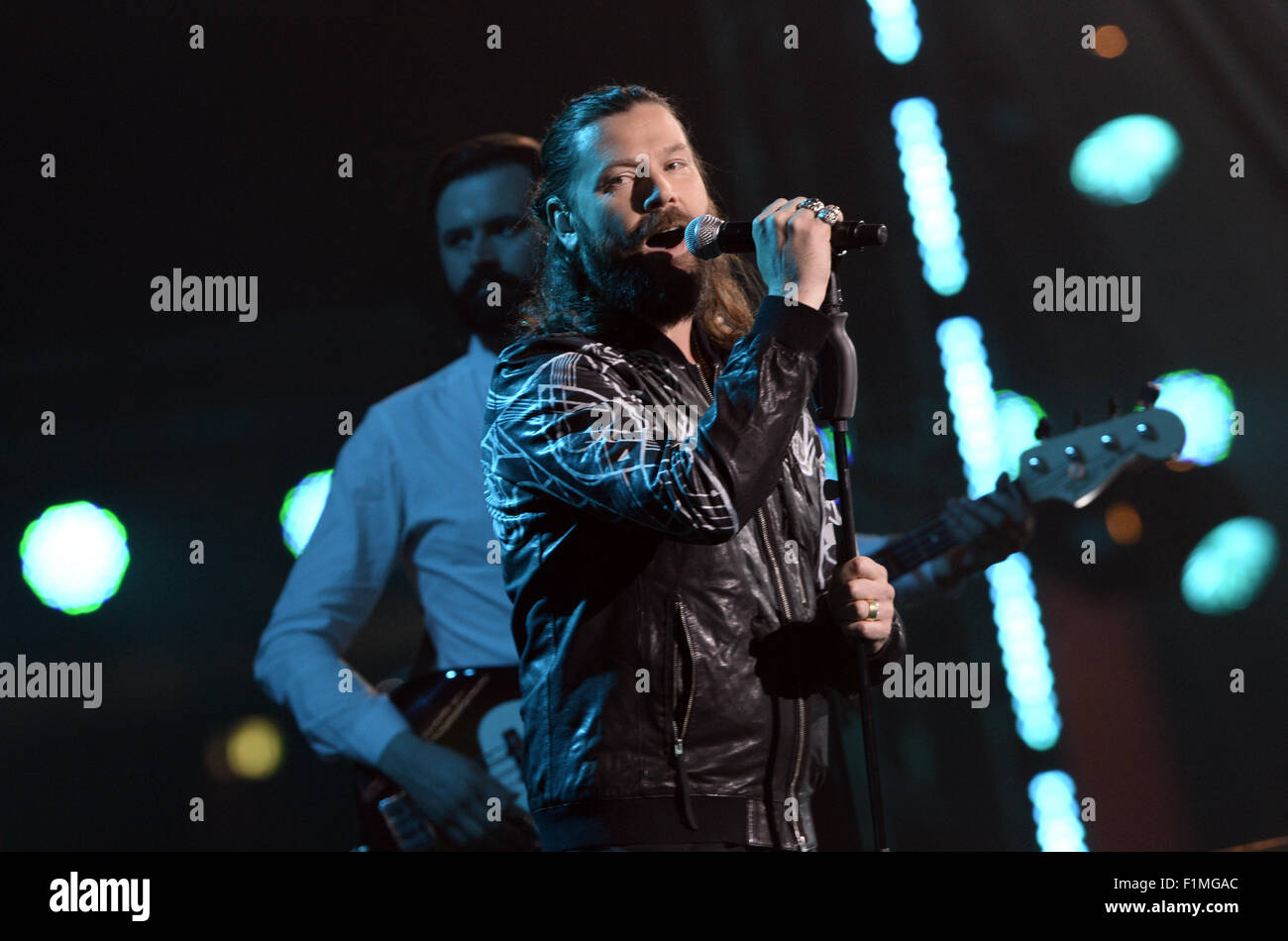 Hamburg, Germany. 3rd Sep, 2015. Irish singer Rea Garvey performs on ...