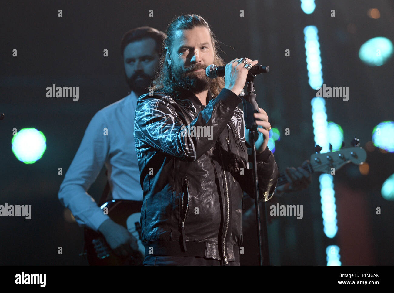 Hamburg, Germany. 3rd Sep, 2015. Irish singer Rea Garvey performs on ...