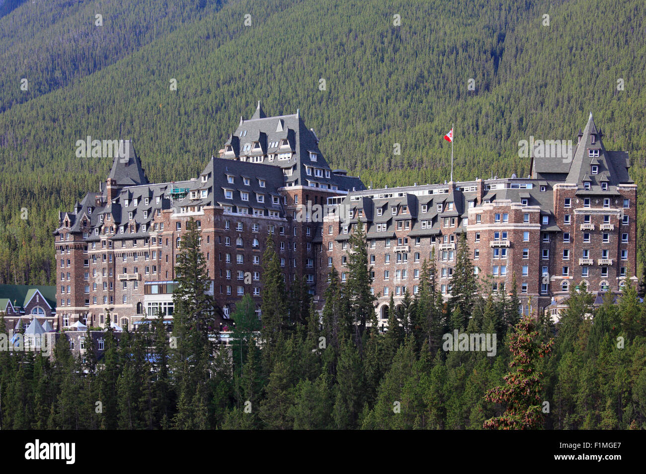 Canada, Alberta, Banff National Park, Banff Springs Hotel Stock Photo ...
