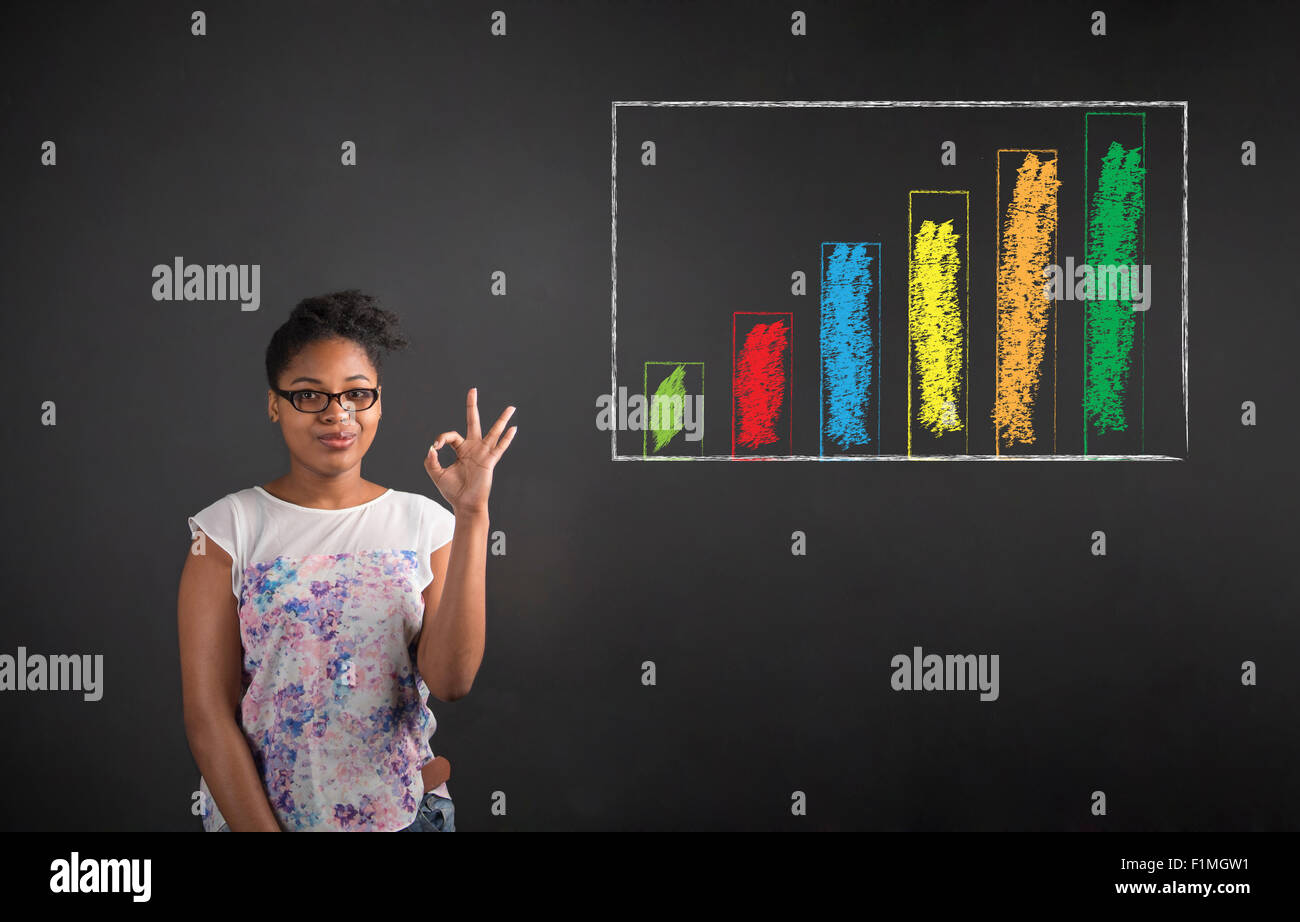 South African or African American black woman teacher or student ...