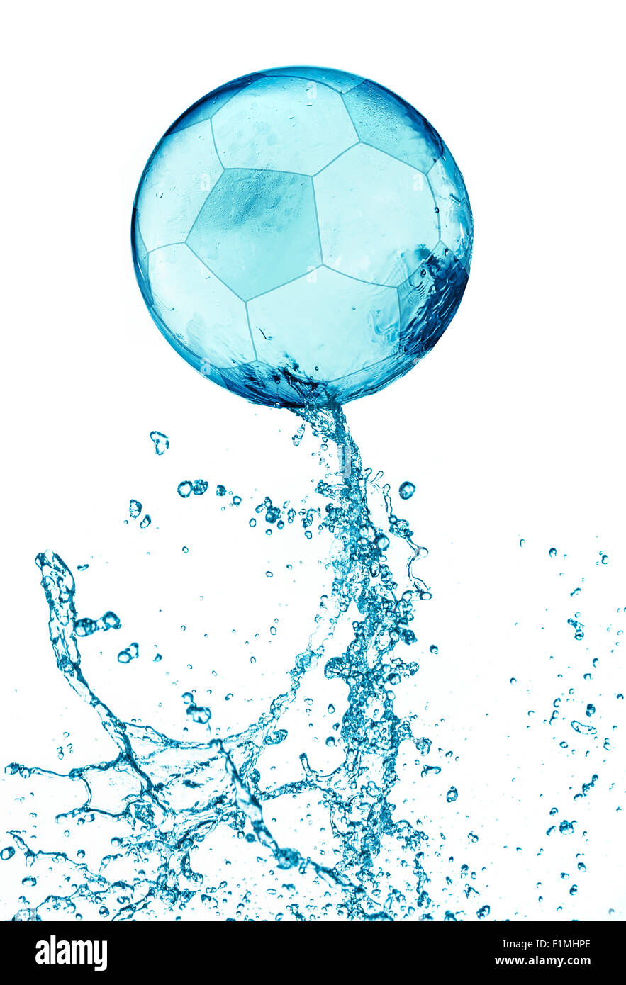 Abstract water soccer ball splash isolated on white background Stock ...