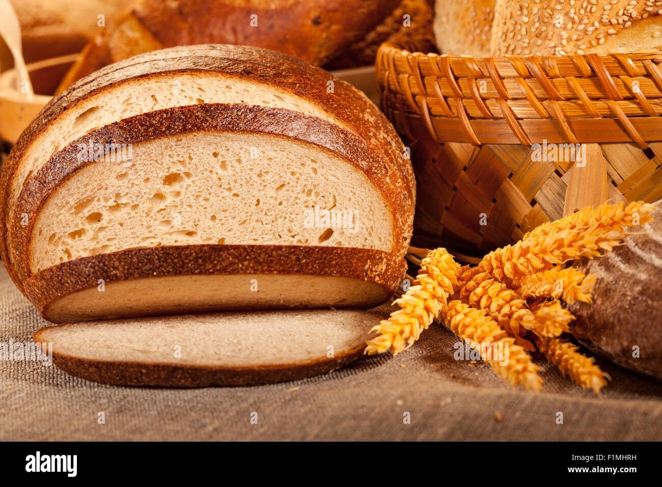 Fresh Assortment of baked bread Stock Photo - Alamy