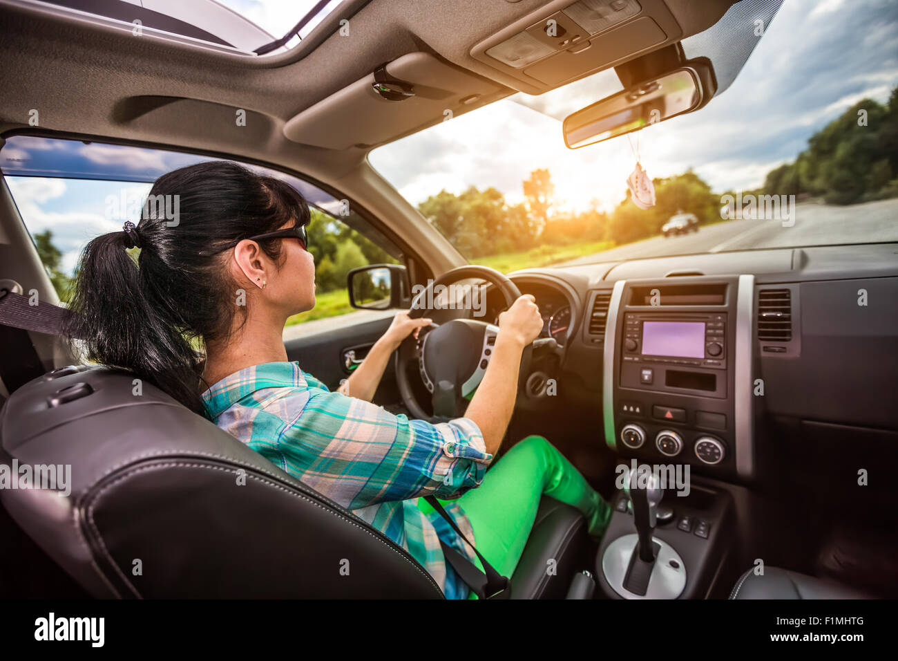 Woman car speed hi-res stock photography and images - Alamy