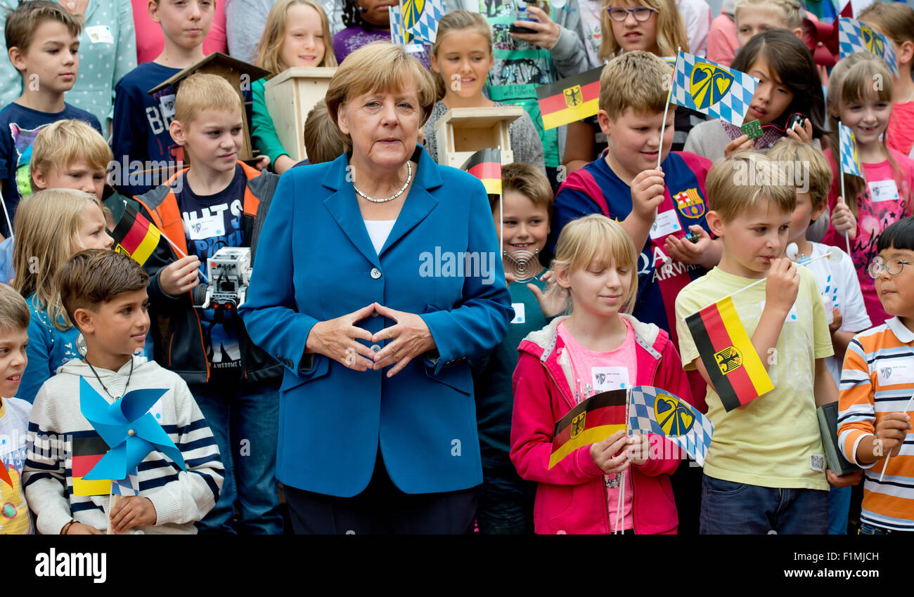 Buch am Erlbach, Germany. 4th September, 2015. German Chancellor Angela ...