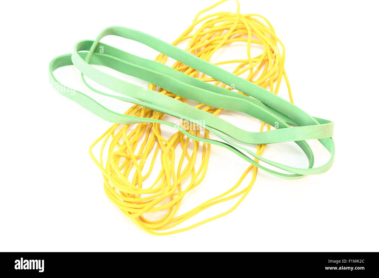 Several rubber bands isolated on white background Stock Photo - Alamy