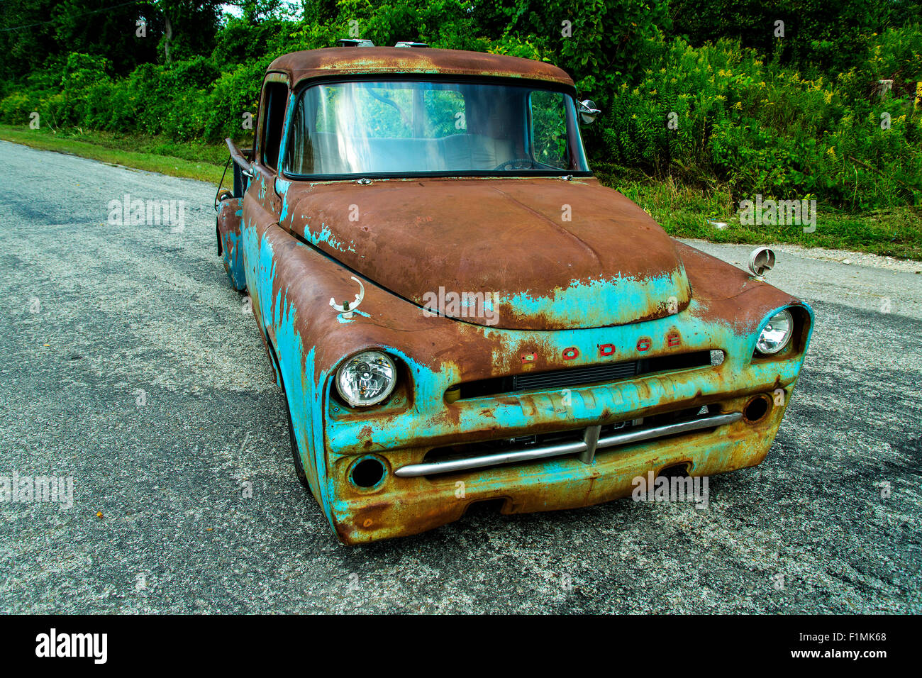 1957 Dodge Pickup Truck Rat Rod on roadway Stock Photo - Alamy