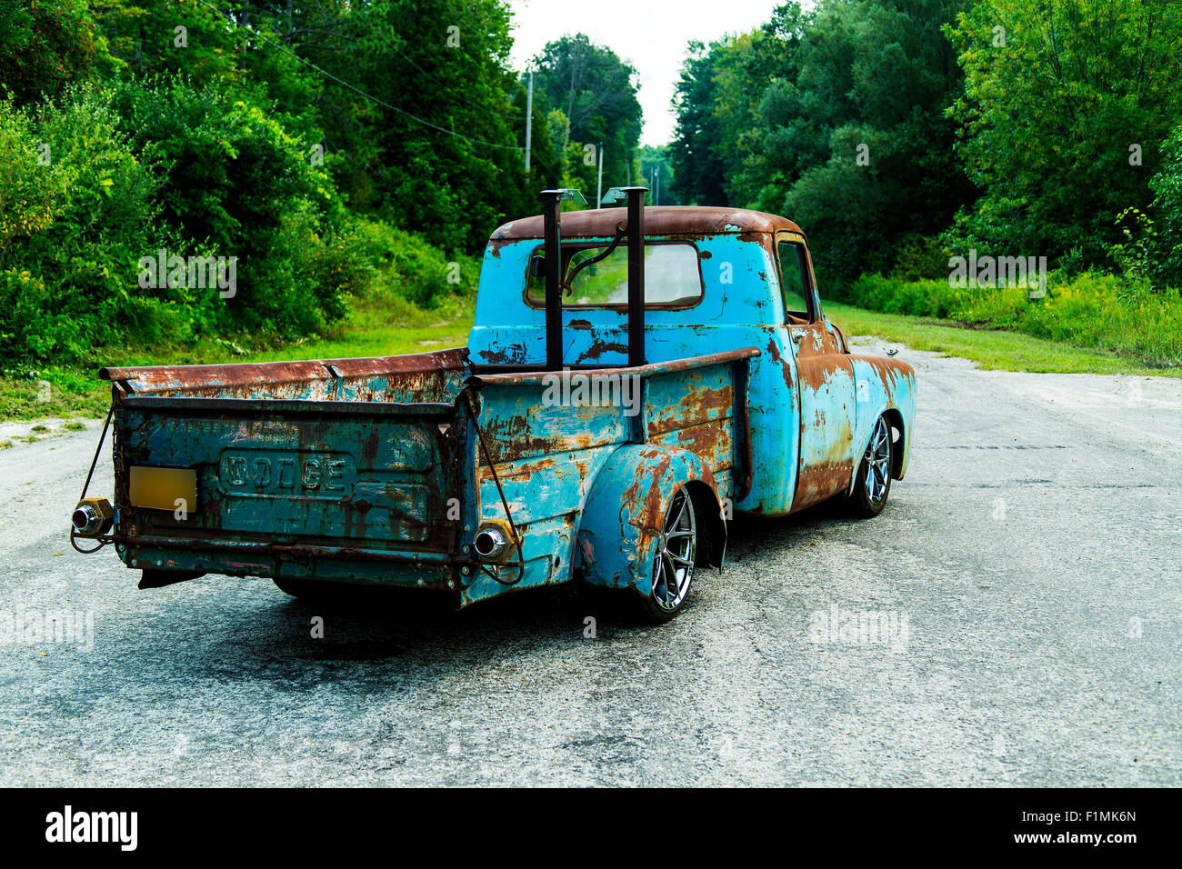 1957 Dodge Pickup Truck Rat Rod on roadway Stock Photo - Alamy